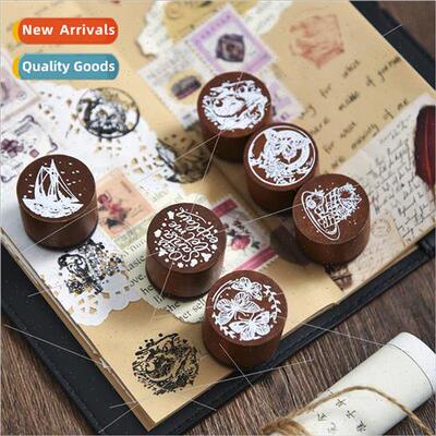 Round Wooden Stamps Dreams in Departure Series Creative Vint