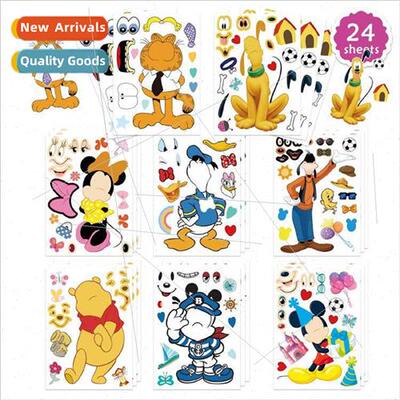 Anime cartoon characters diy puzzle stickers Childrens craft