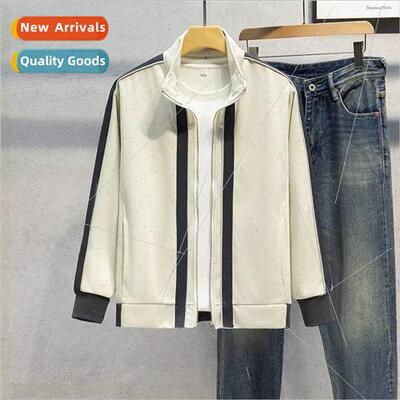 Standing collar sports jacket men 2022 autumn new splicing c
