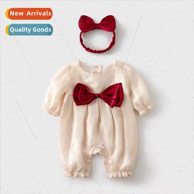 Baby onesie spring and fall new female baby clothes Korean