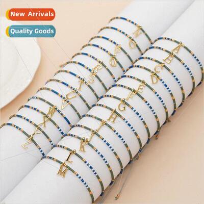 Pure handmade beaded and woven friendship rope alphabet brac