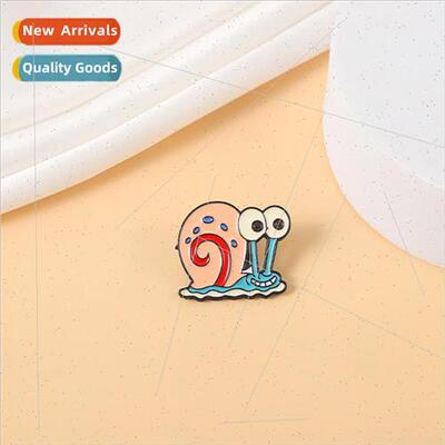 Sponge pets cute brooch small snail animal snail metal badge
