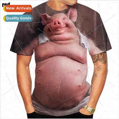 2022 new popular novelty 3d printing round neck T-shirt funn