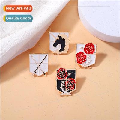 Anime Peripherals Giant pin Investigative Corps brooch pin b