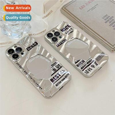 Geometric Mirror Text 适用tune 适用 iPhone 13 Case Apple 14