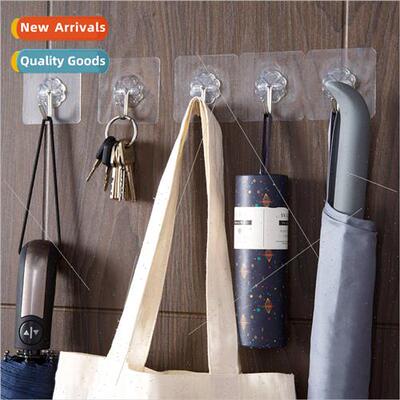 Transparent adhesive hooks behind the door kitchen nail-free