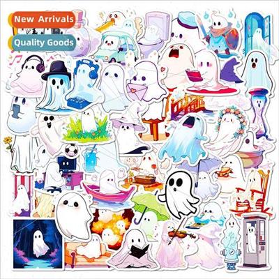 50 white ghost stickers card ventilated ghosts assembled gro