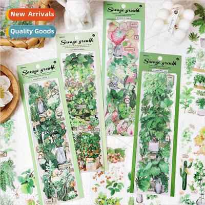 Harukawa green field series PET stickers ins fresh greenery