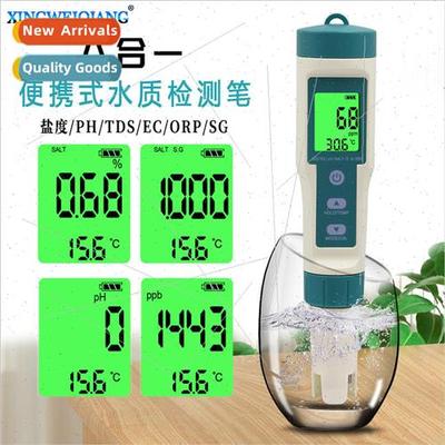 8-in-1 TDS Seawater Salinometer Drinking Water pH Tester Hyd