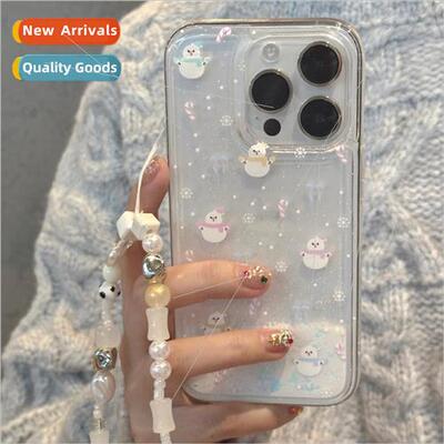 Cute cartoon small snowman iPhone 14 snowflake quicksand 15P