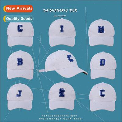 Embroidery English white half-hard baseball cap men and wome