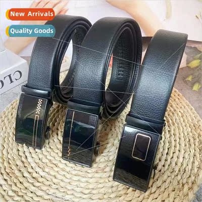 Winter Mens Outdoor Automatic Buckle Belt PVC Lychee grain t