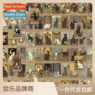 72pcs Cat Tarot Doodle Stickers Decoration ggage Pen Guitar