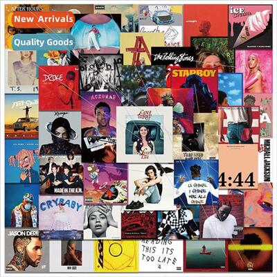 55 singer album cover stickers DIY luggage cell phone guitar