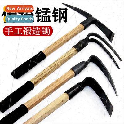 Handmade old-fashioned hoe rake agricultural planting vegeta