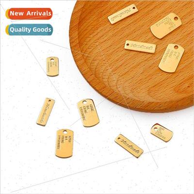 18K plated real gold color preservation letter tag small tag