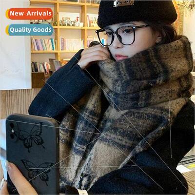 Korean  of the mohair velvet scarf female winter senior sens
