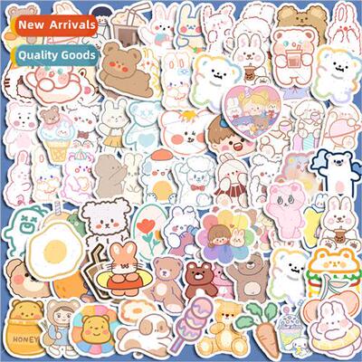 ins cute bear rabbit expression handbook stickers lines salt