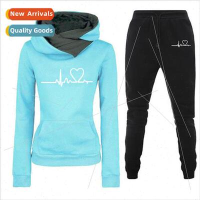 New spring fall and winter casual sportswear suit heartbeat