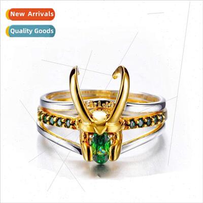 Emerald Ring Womens Crystal Rocky Helmet Ring 3 in 1 Fine Se