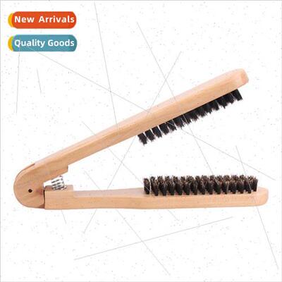Wooden comb solid wood straightening comb pig bristle clip c