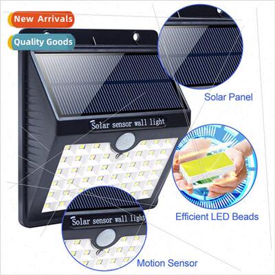 Solar wall light 46LED human sensor garden outdoor rainproof