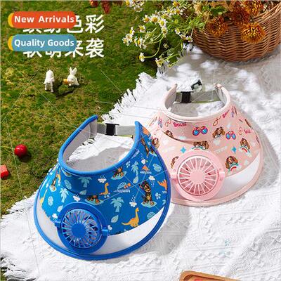 Woof Woof Childrens Big Brim Sun Hat with Fan Boys Hollow To