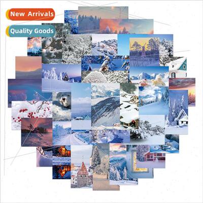 50 winter snow scene stickers personalized decorative luggag