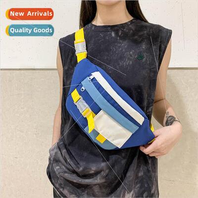 Color blocking waist bag female mens chest bag 2022 new spor