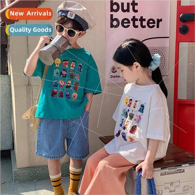 Childrens T-shirt 2023 summer  boys and girls loose casual K