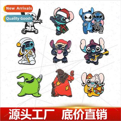 Stitch Christmas ght Fright Brooch Cartoon Cute Metal Badge
