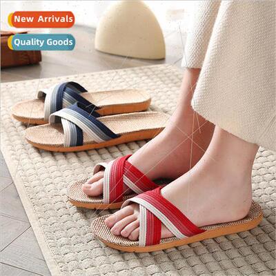 nen slippers female summer indoor couple home -slip hemp sli