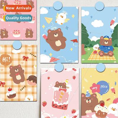 Bear Duck 10 Cute Ins Decorative Cards Wall Postcards Dorm R