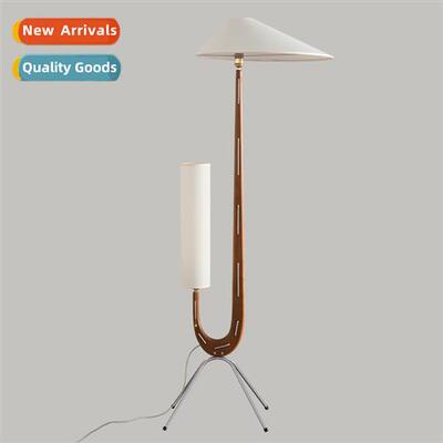 Antique walnut floor lamp er  giraffe double head ambient fl