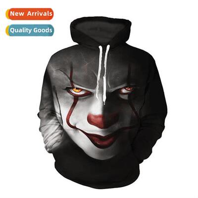 USA New 3 Clowns Men Printed Hooded Baseball Jersey Couple S