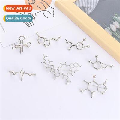 Creative design chemical molecules series alloy brooch men a