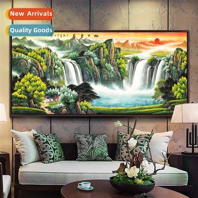 Stick drill painting new flowing water generates wealth larg