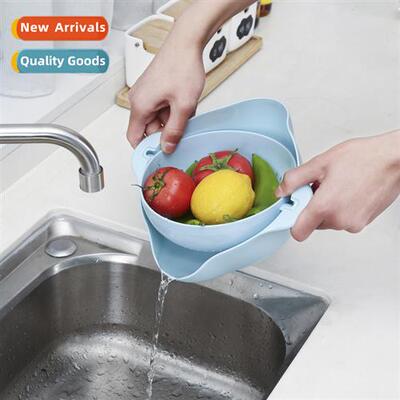 Double-layer rotatable draining basket draining basin kchen