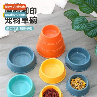 Plastic Dog Bowl Pet Single Bowl Canine Cat Universal Dog Ca