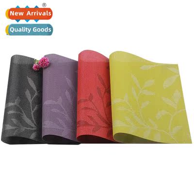 Western dinner mat half leaf jacquard dinner mat heat insula