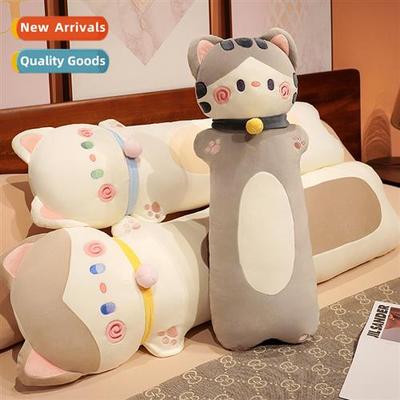 Cute cuddly cat pillow girls clip legs sleep plush toys bed