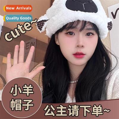 Hat female winter cute carto sheep cap Korean versi   fashi
