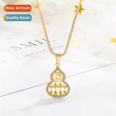 2021 new abacus necklace female micro-set persalized gourd p