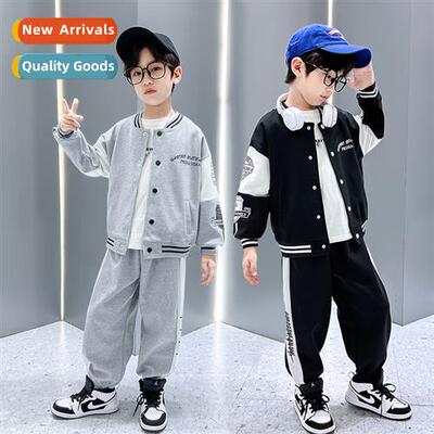 Fall new childrens English splicing single-breasted baseball