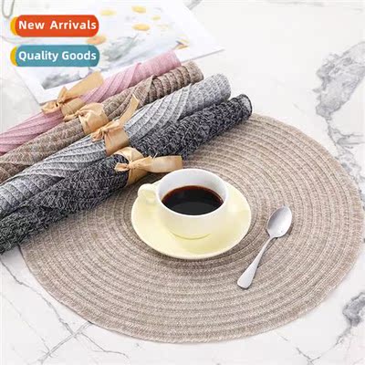 Japanese h-woven round placemats n-slip heat-insulating mats