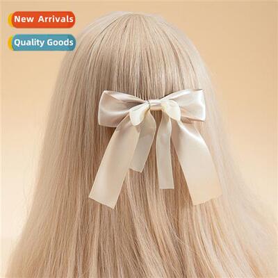 South Korea double bow hair clips female French retro simple