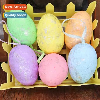 Easter Egg Decorati Blue 4*6cm Colorful Stamping Foam Egg Ha