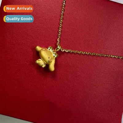 Laos s gold jade laurel dog necklace women copper plated rea