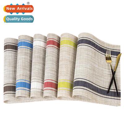 New striped placemats  simple PVC Teslin western food mat en