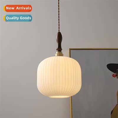 Walnut Japanese Scinavian simple glass dining room bar lamp